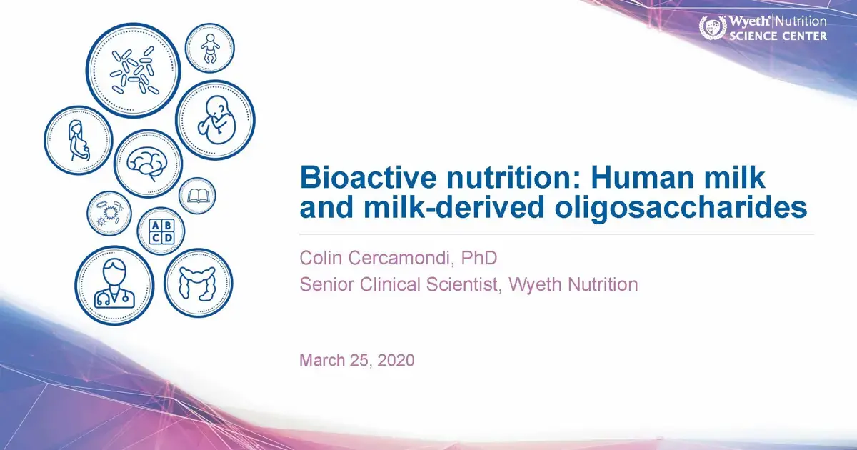 Bioactive nutrition: Human milk and milk-derived oligosaccharides ...