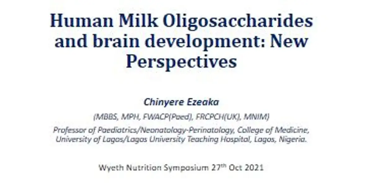 Human Milk Oligosaccharides and brain development: New Perspectives ...